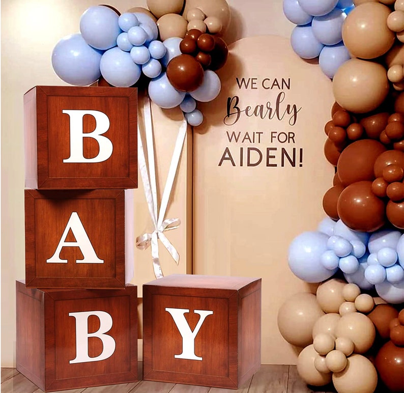 Baby Boxes With Letters for Baby Showerballoon Boxes With - Etsy