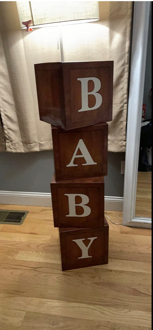 Baby Boxes With Letters for Baby Showerballoon Boxes With - Etsy