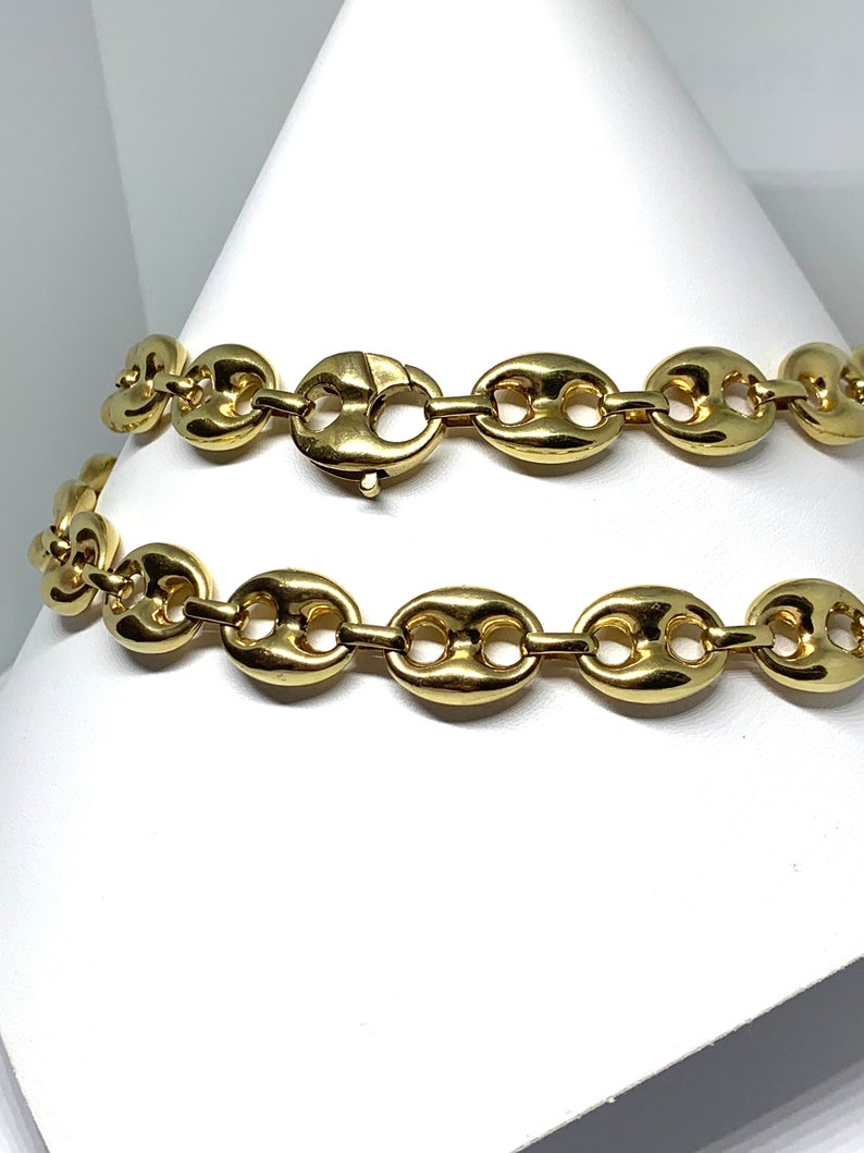 14K Gold Solid Link Chain Necklace - Etsy