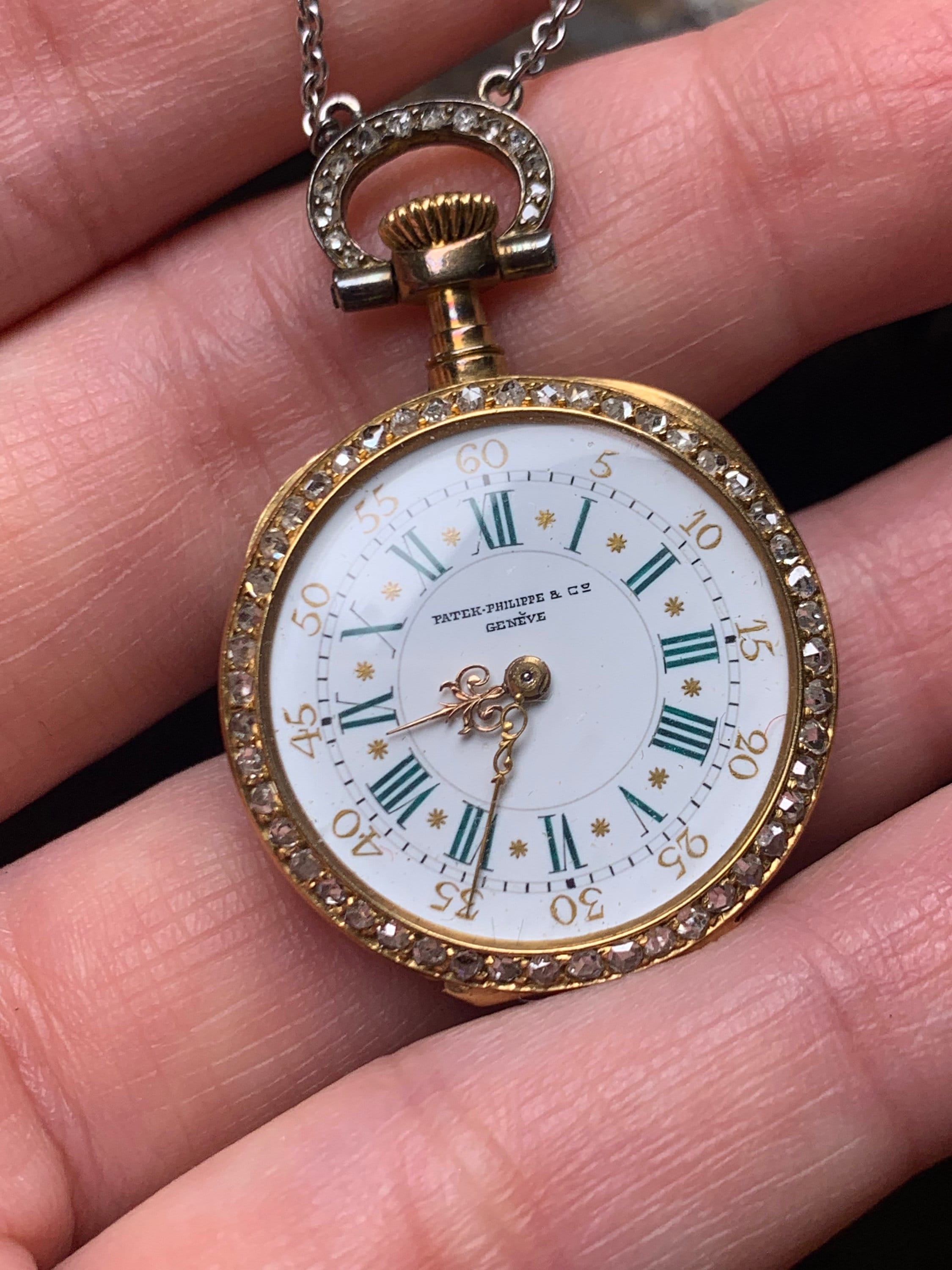 Vintage Enamel Pendant Pocket Watch - Etsy