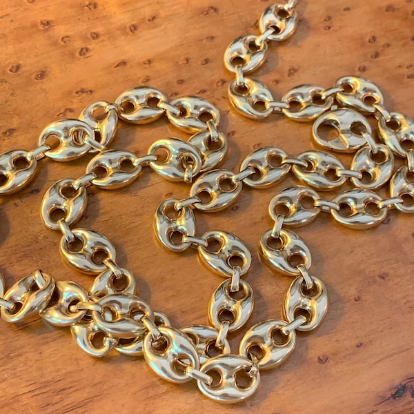 14k Gold Gucci Link Chain Necklace - Etsy