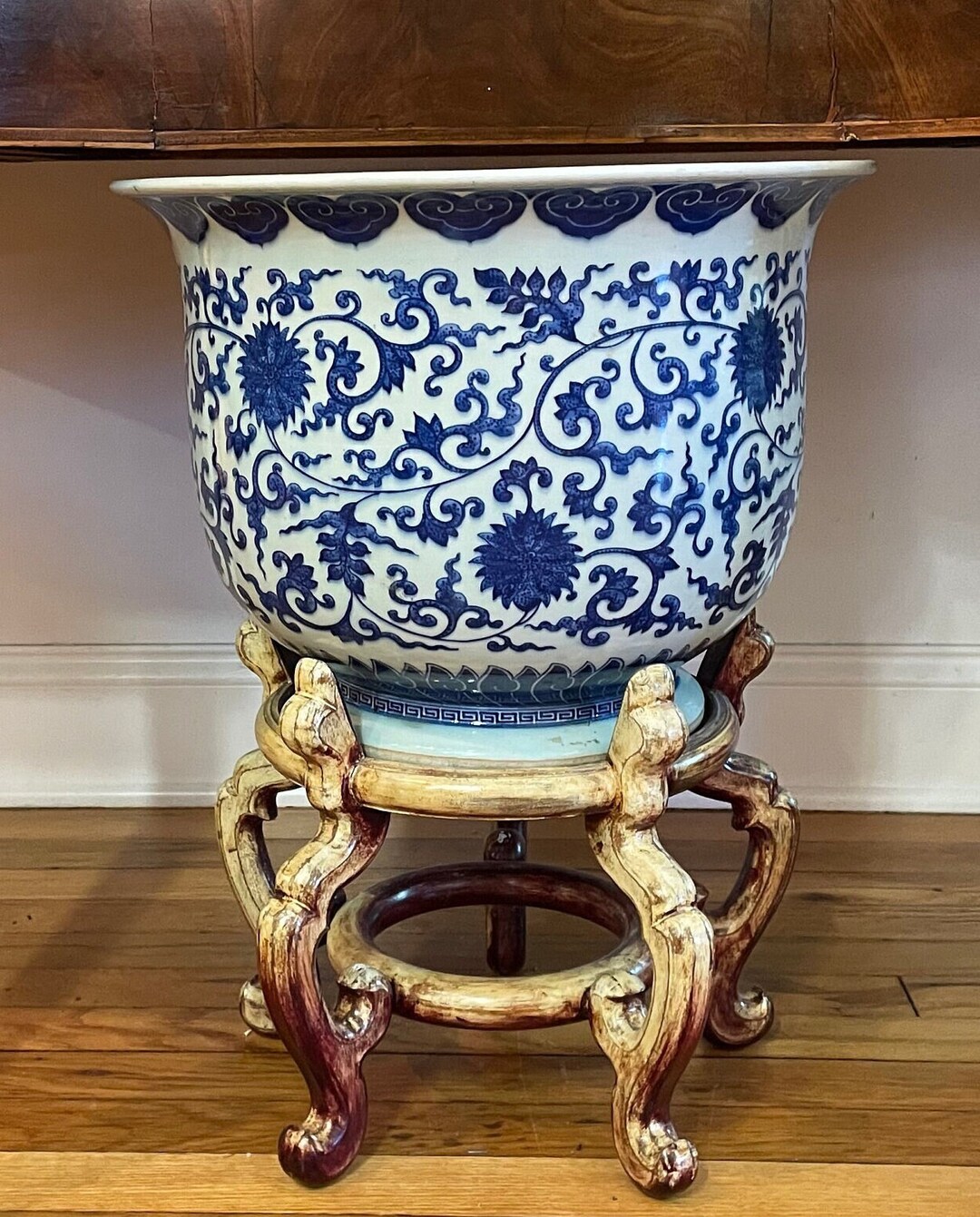 Blue and White Porcelain Chinese Fishbowl Planter - Etsy
