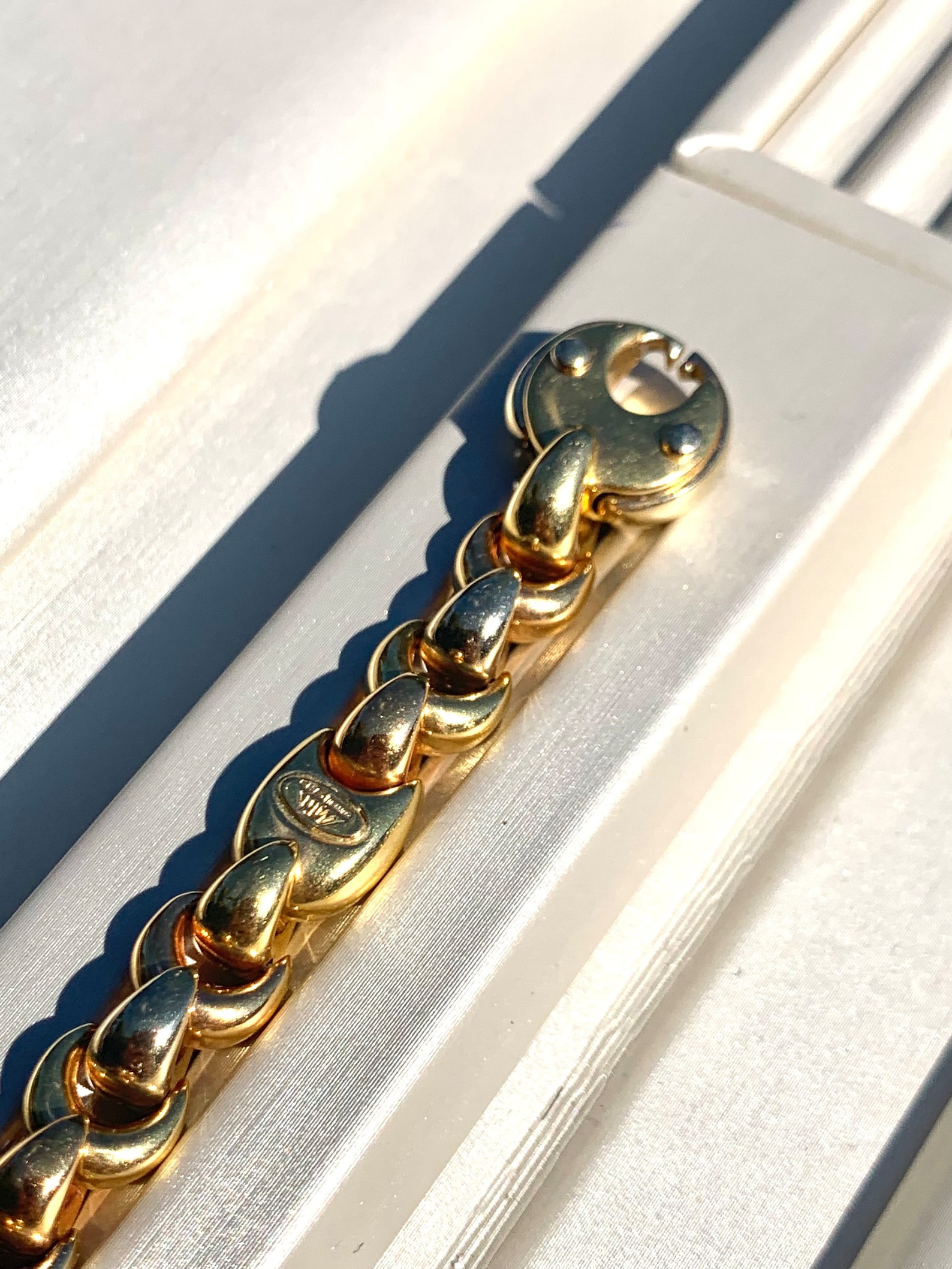 27” Designer MTM 18k Tricolor Half Moon Link Chain Necklace - Etsy
