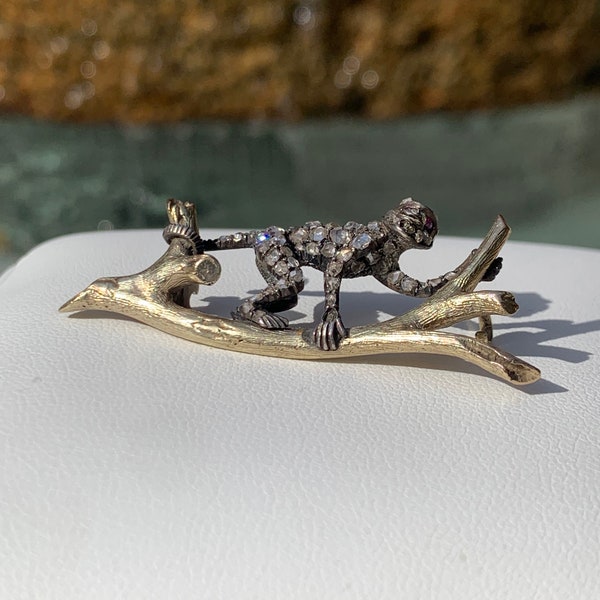 Monkey Brooch - Etsy