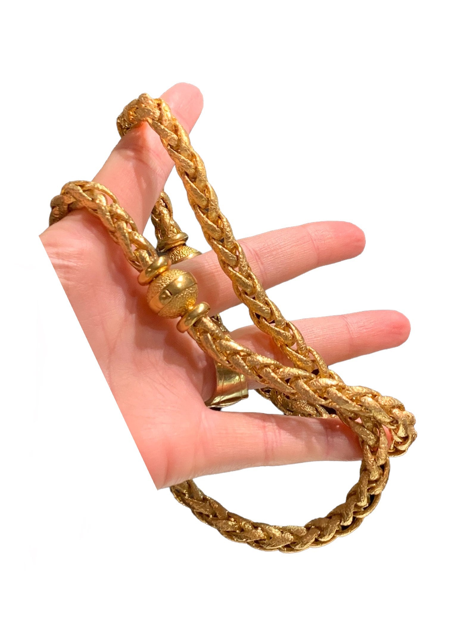 22 Karat Gold Italian Braid Chain - Etsy