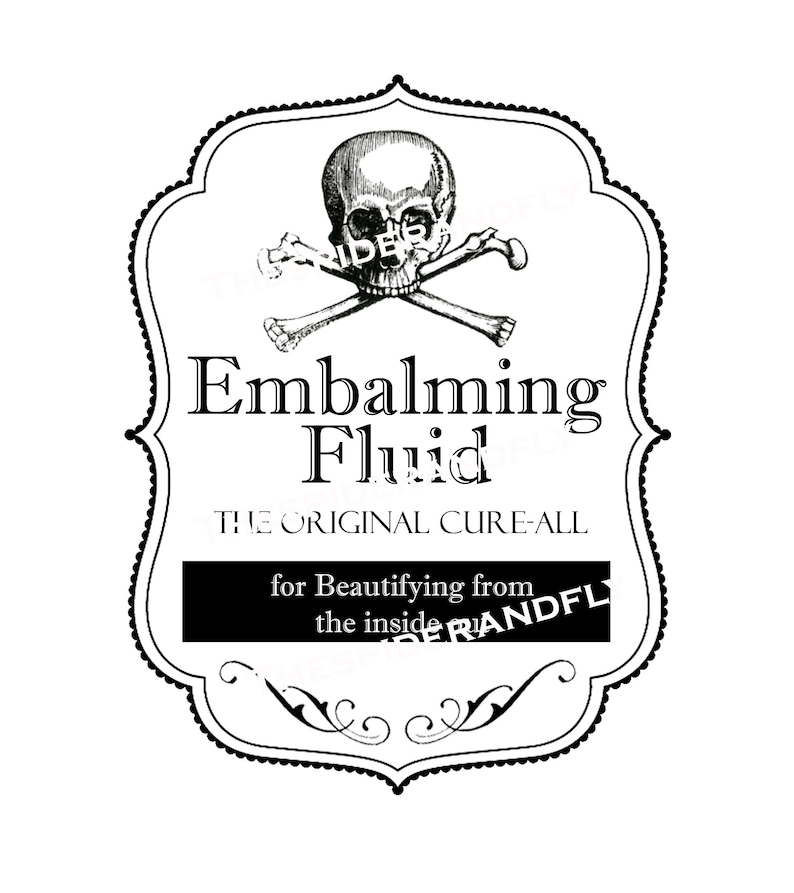 Embalming Fluid Apothecary Label 4 X 6 Inches Digital Download for ...