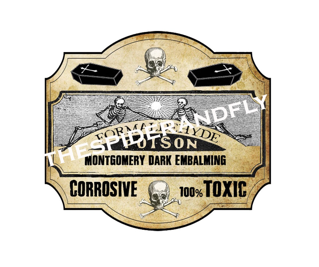 Formaldehyde Poison Apothecary Label Digital Download Horror File JPEG ...