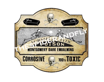 Embalming Fluid Apothecary Label Digital Download JPEG PNG Horror Files ...