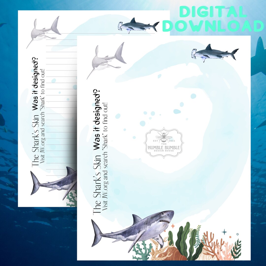 JW Letter Writing Stationery . Was It Designed . the Sharks Skin ...