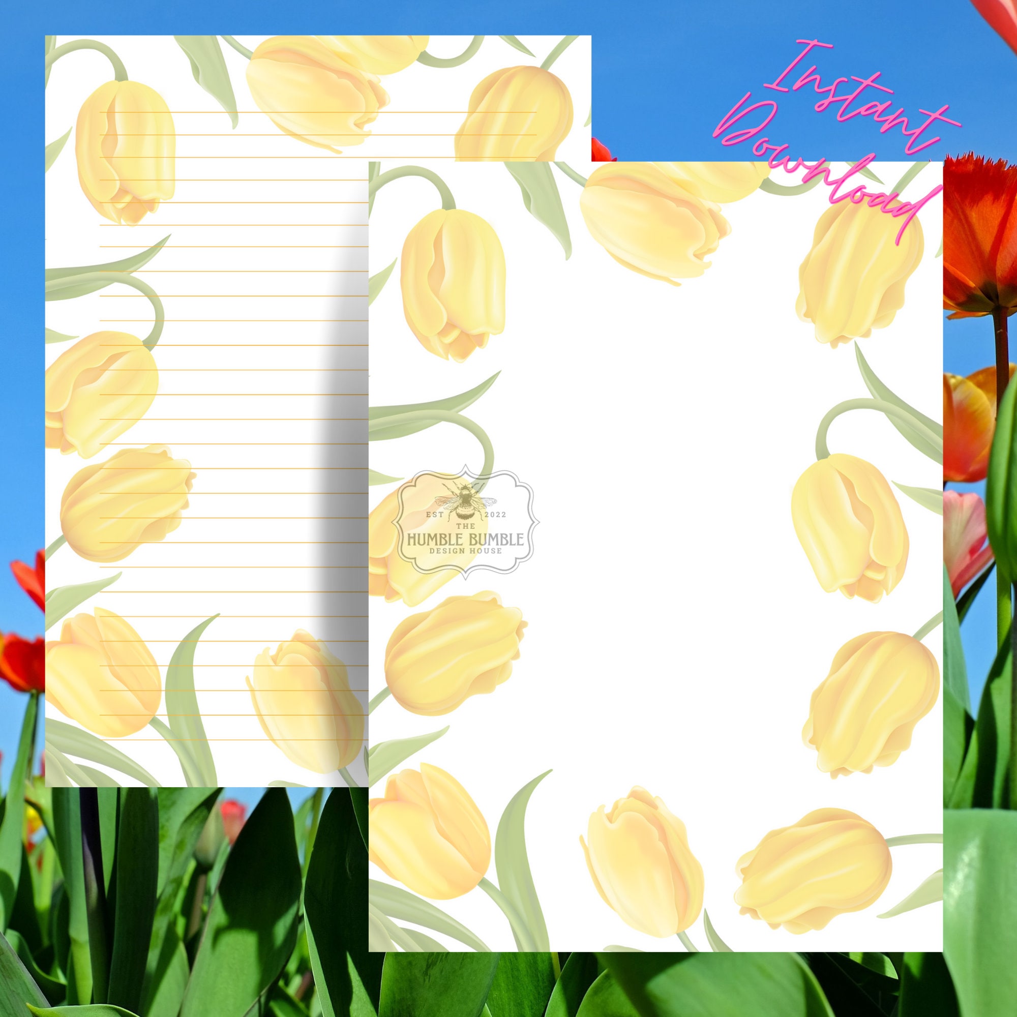 Letter Writing Stationery . Tulips . Summer Stationery . - Etsy