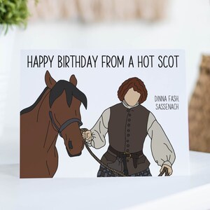 Outlander Birthday Card - Hot Scot, Anniversary Card, Dinna Fash ...