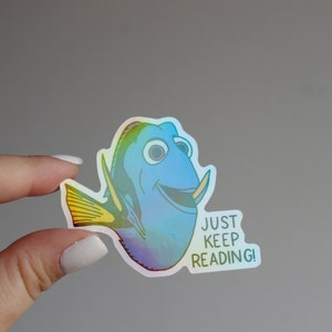 Just Keep Reading Sticker - Dory Sticker, Finding Dory, Booktok ...
