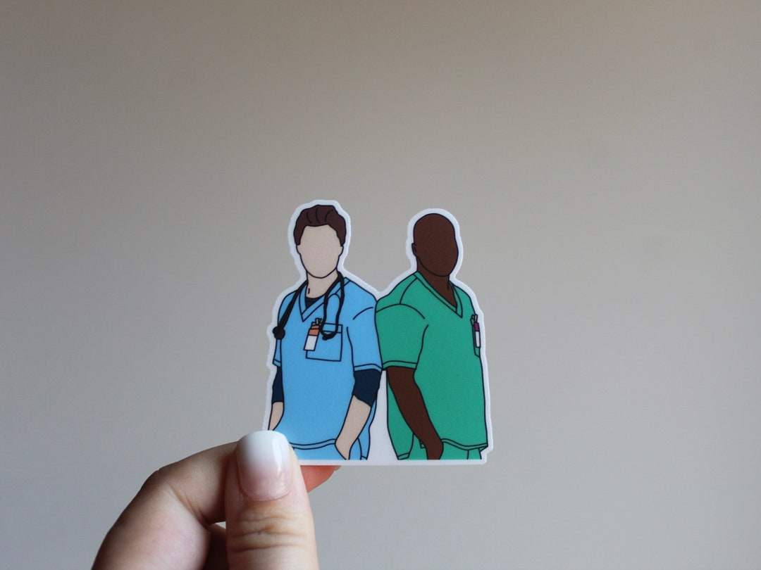 Scrubs TV Show Sticker: Turk and JD, Guy Love, Waterproof Glossy ...