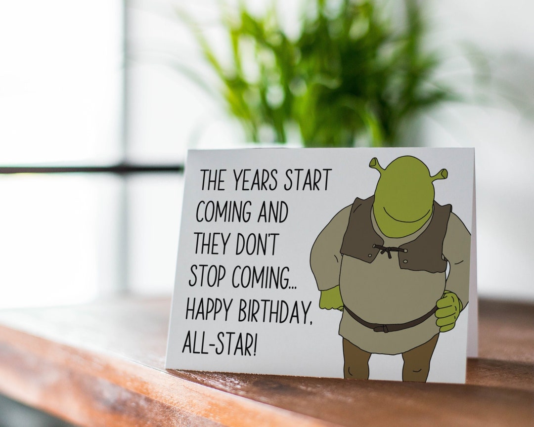 Shrek Birthday Card: Funny All Star Greeting Card - Etsy