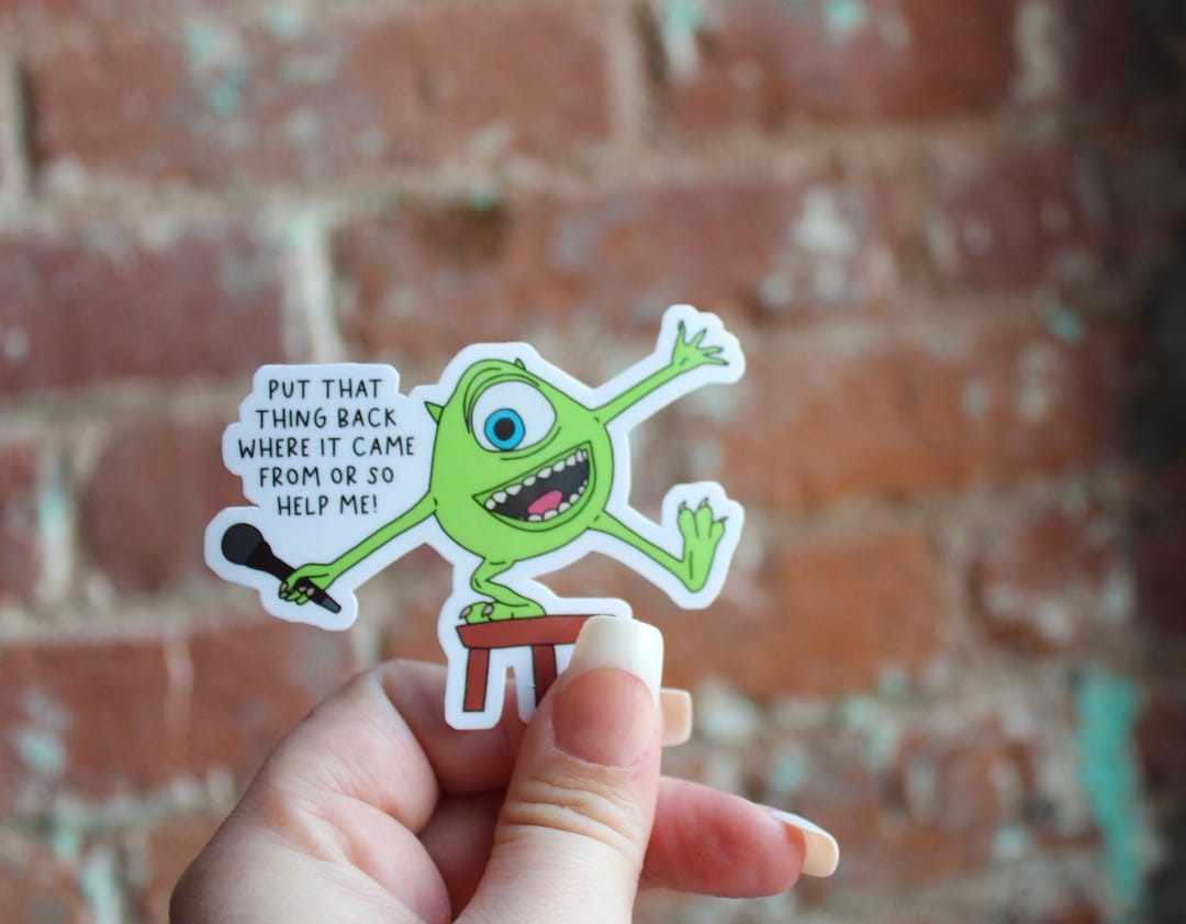 Monsters Inc Mike Wazowski Sticker: Waterproof Glossy Vinyl - Etsy
