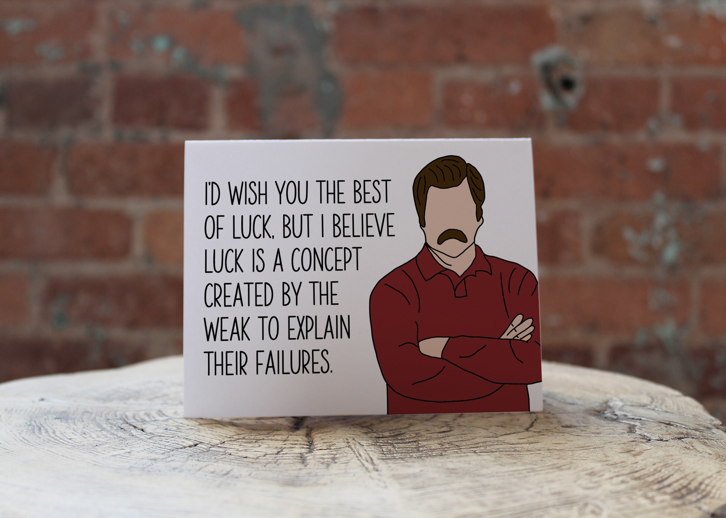 Ron Swanson Wish You Luck Card Parks and Rec Card Swanson - Etsy