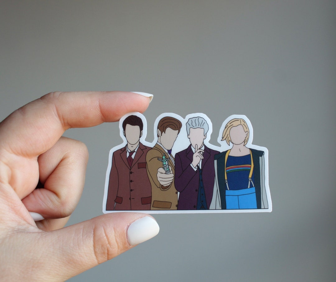 Doctors Who Sticker - Doctor Who Waterproof Sticker MATTE, Hand Drawn ...