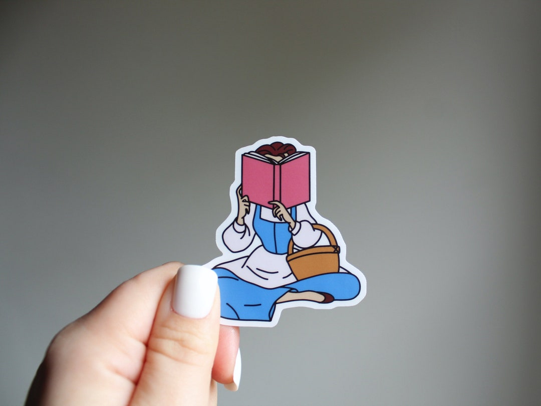 Belle Waterproof Sticker: Beauty and the Beast Bookworm - Multiple ...