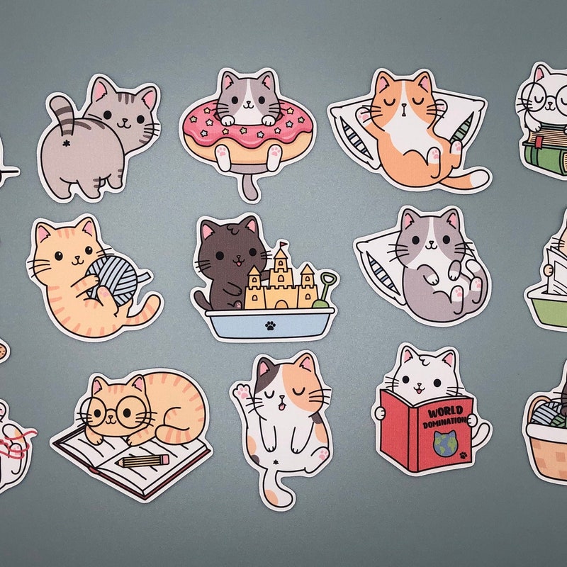 Cute Cat Stickers - Etsy