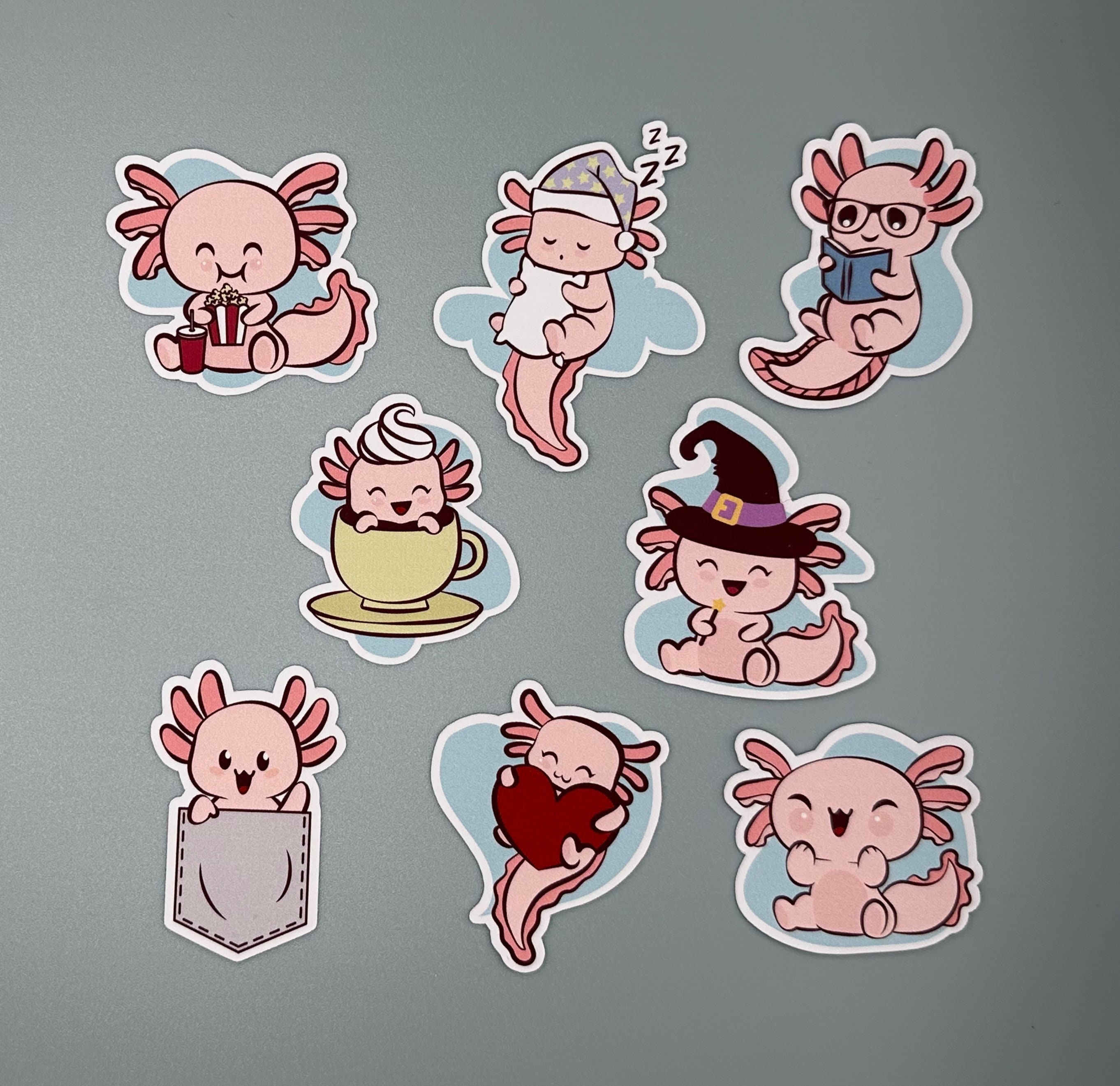 Cute Axolotl Stickers Set of 8 Perfect for Planners - Etsy