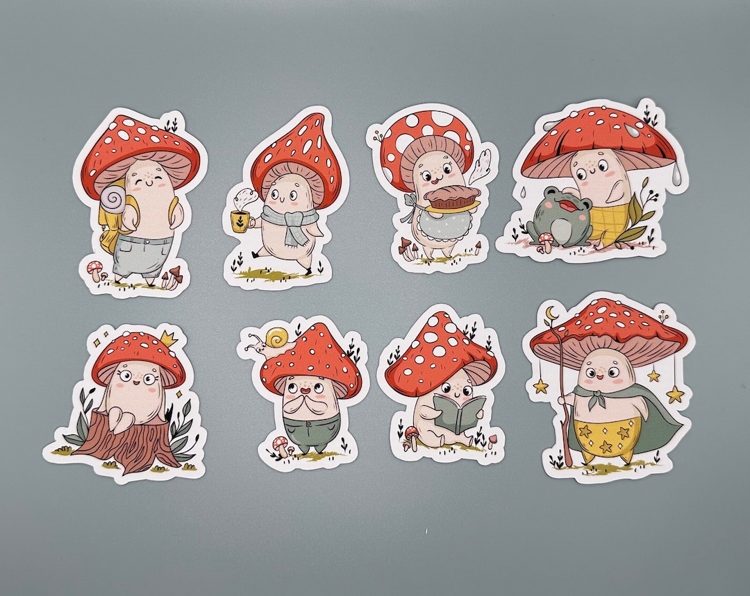 Cute Mushroom Stickers - Set of 8 | Perfect for Planners, Bullet ...