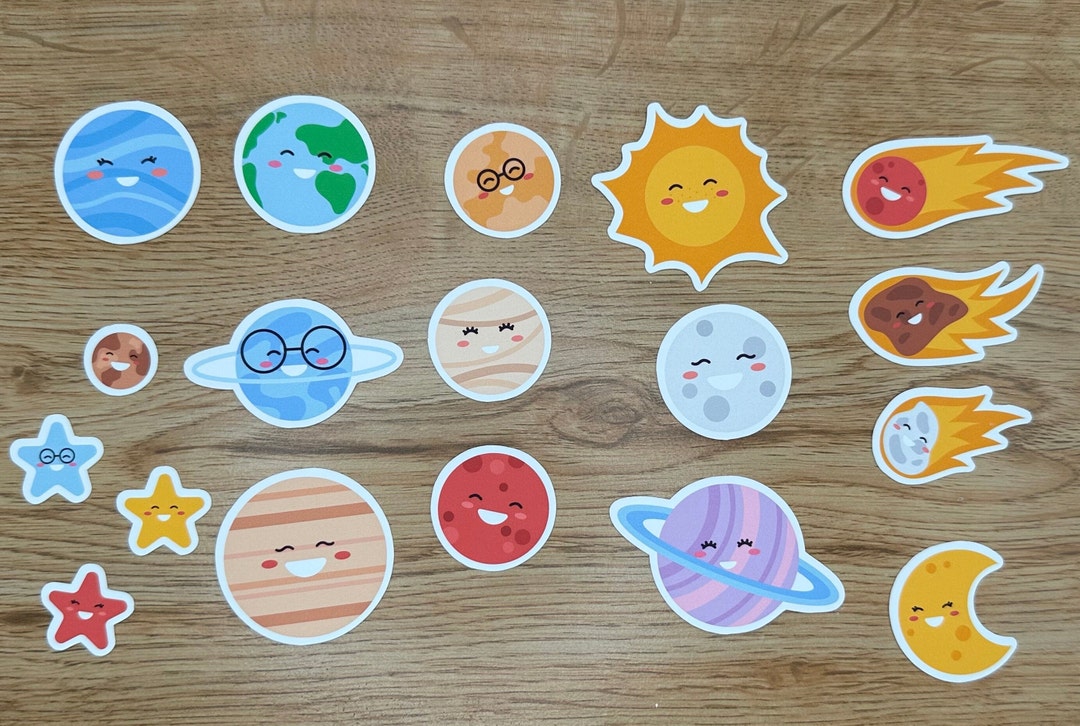 High Quality - You Choose the Material - Cute Solar System Sticker Pack ...