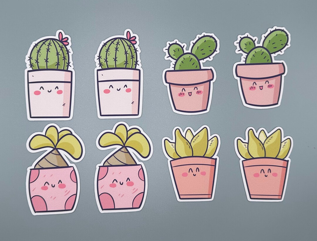 Cute Catus Stickers - Set of 8 | Perfect for Planners, Bullet Journals ...