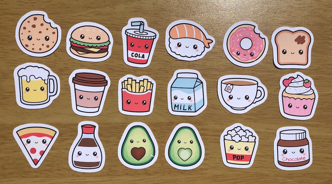 Cute Food Stickers - Set of 18 | Perfect for Planners, Bullet Journals ...