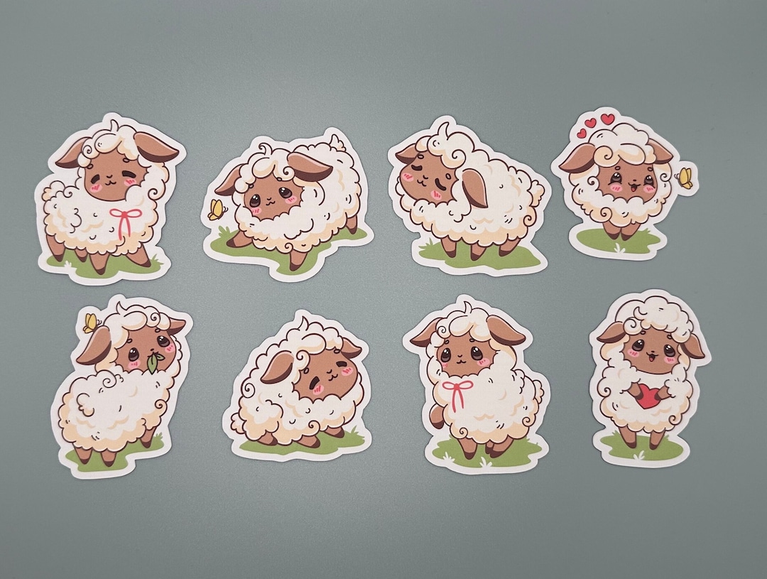 High Quality - You Choose the Material - Cute Little Sheep Sticker Pack ...