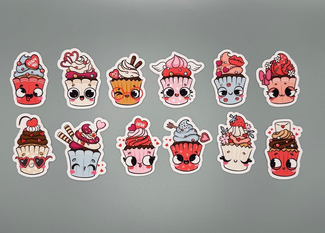 High Quality You Choose the Material Cute Kawaii Cupcakes Sticker Pack ...