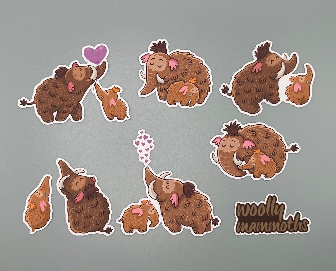 Cute Mammoth Stickers - Set of 7 | Perfect for Planners, Bullet ...