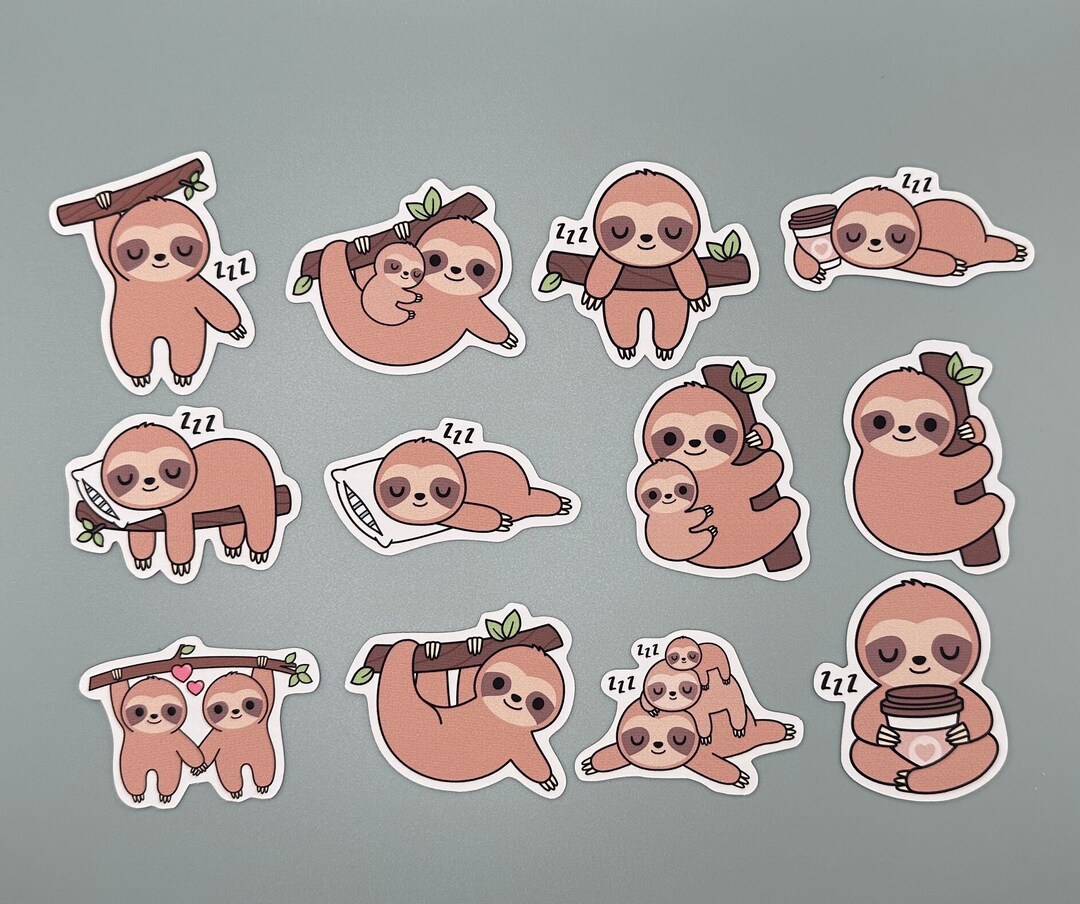 Cute Sloth Stickers - Set of 12 | Perfect for Planners, Bullet Journals ...