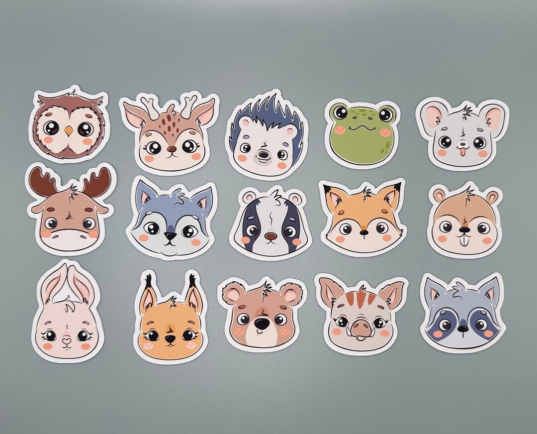 Cute Animal Faces Stickers - Set of 15 | Perfect for Planners, Bullet ...