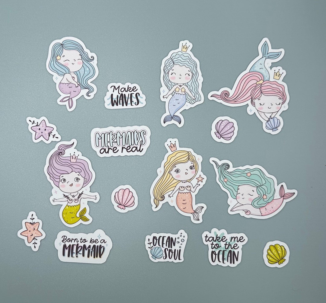 Cute Mermaid Stickers - Set of 15 | Perfect for Planners, Bullet ...