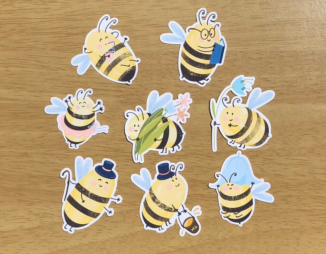 Cute Bee Stickers - Set of 8 | Perfect for Planners, Bullet Journals ...