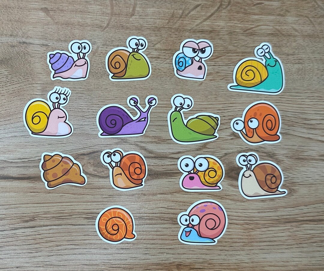 High Quality - You Choose the Material - Cute Snail Sticker Pack ...