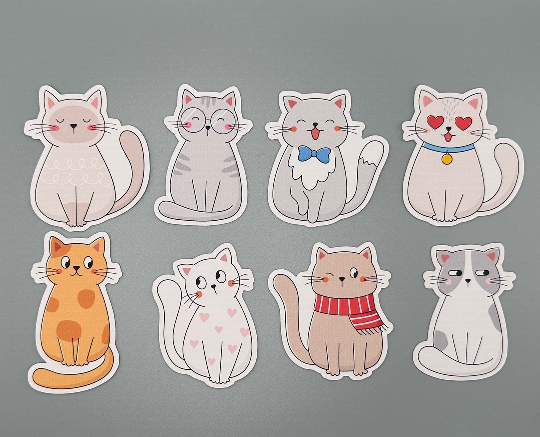Cute Cat Stickers - Set of 8 | Perfect for Planners, Bullet Journals ...