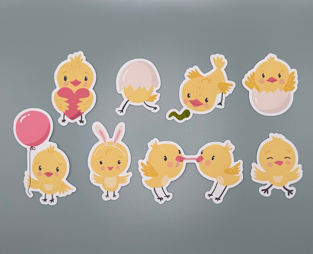 Cute Chick Stickers Set of 8 Perfect for Planners, Bullet Journals, and ...