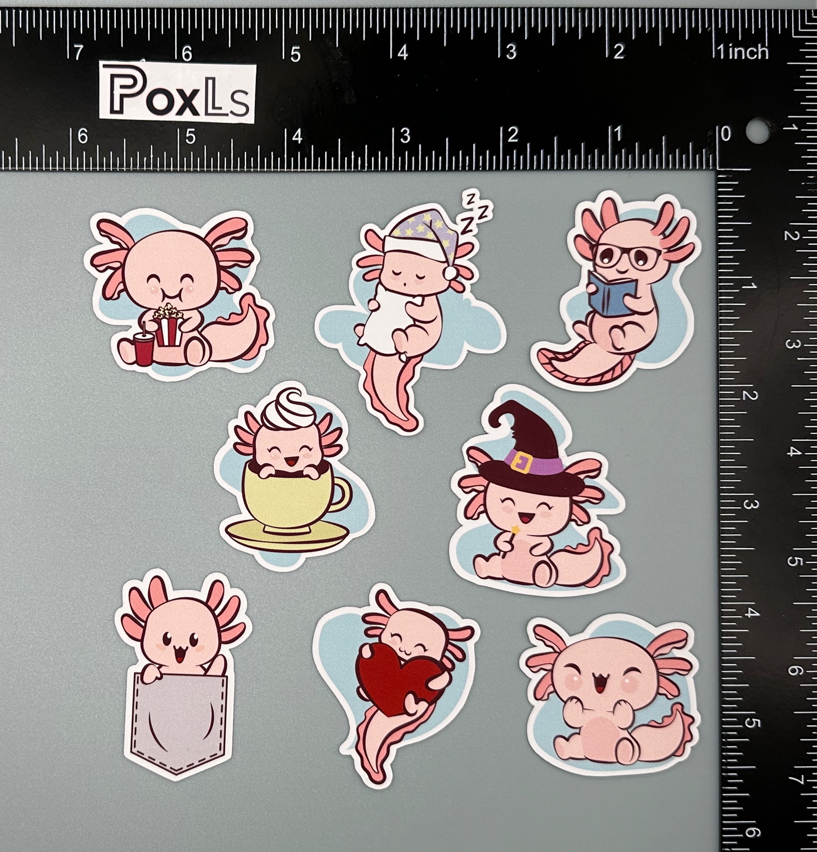 Cute Axolotl Stickers Set of 8 Perfect for Planners - Etsy