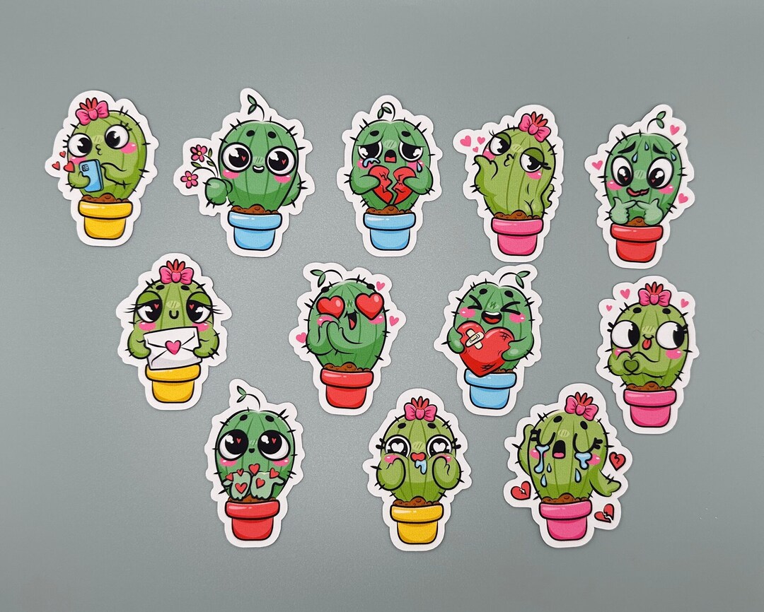 Cute Catus Stickers - Set of 12 | Perfect for Planners, Bullet Journals ...