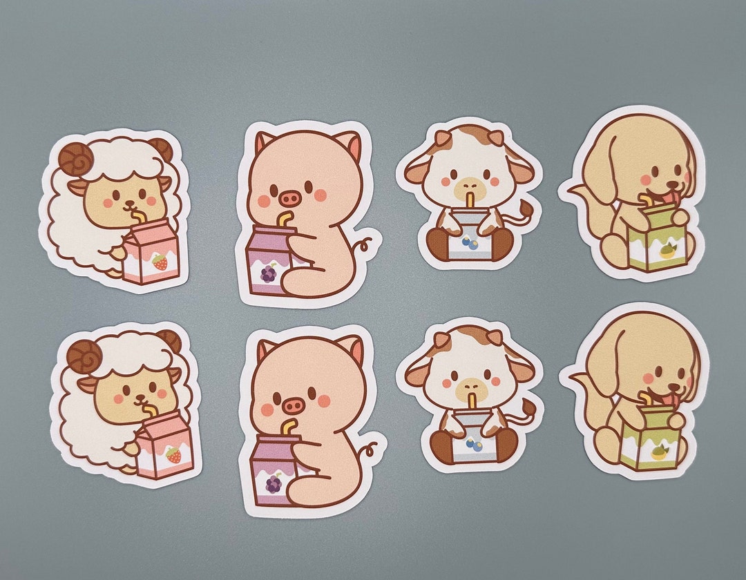 Cute Farm Animal Stickers Set of 8 Perfect for Planners, Bullet ...