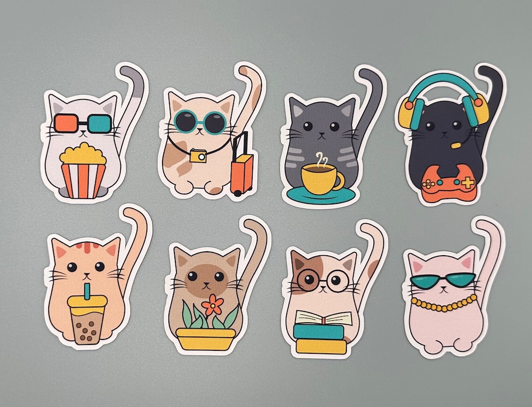 Cute Cat Stickers - Set of 8 | Perfect for Planners, Bullet Journals ...