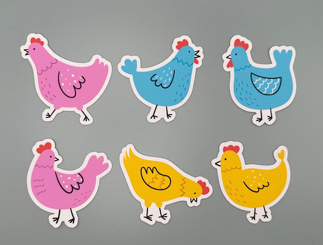Cute Chicken Stickers Set of 6 Perfect for Planners, Bullet Journals ...