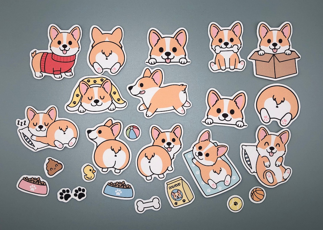 Cute Funny Corgi Stickers - Set of 24 | Perfect for Planners, Bullet ...