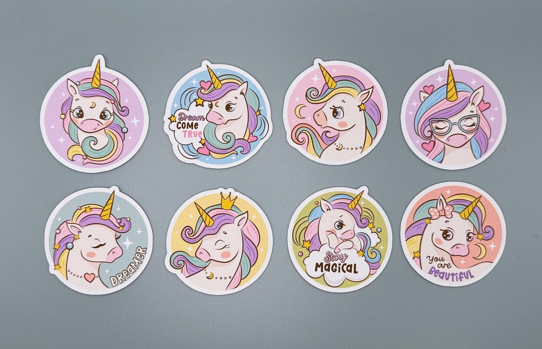 Cute Unicorn Stickers Set of 8 Perfect for Planners - Etsy
