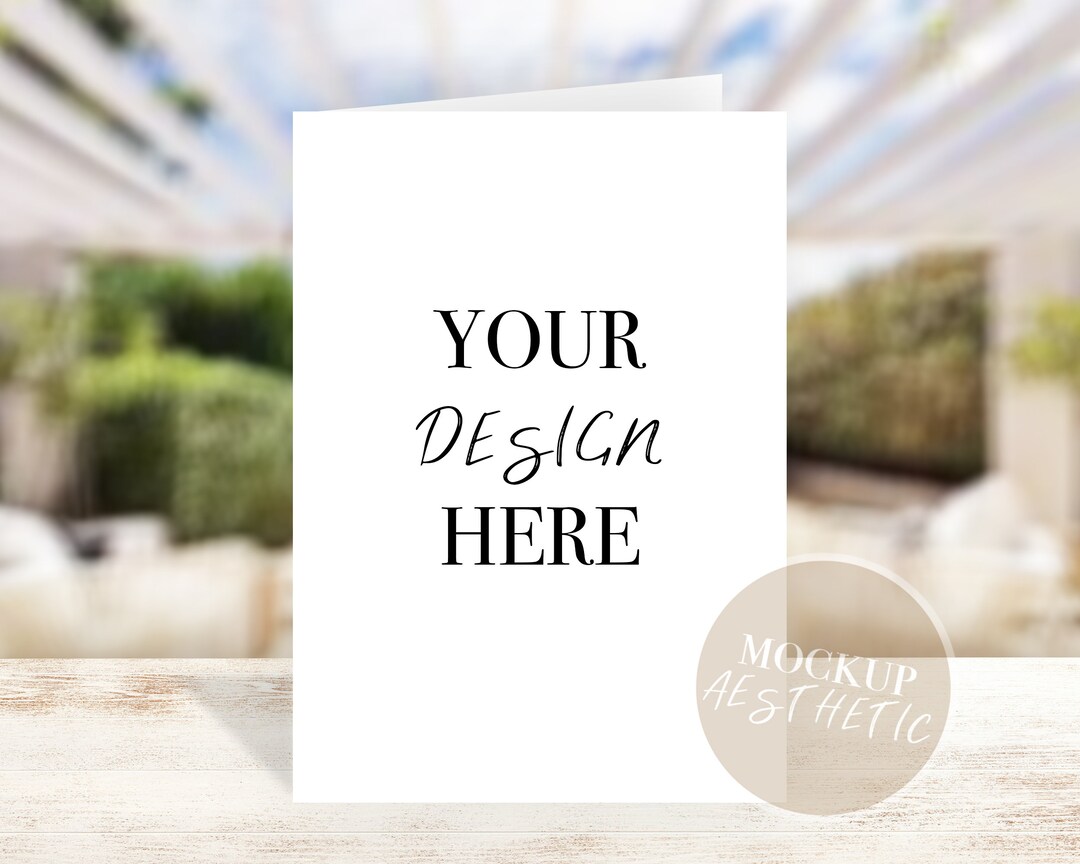 Greeting Card Mockup 5x7 JPG & PSD Smart Object Simple - Etsy