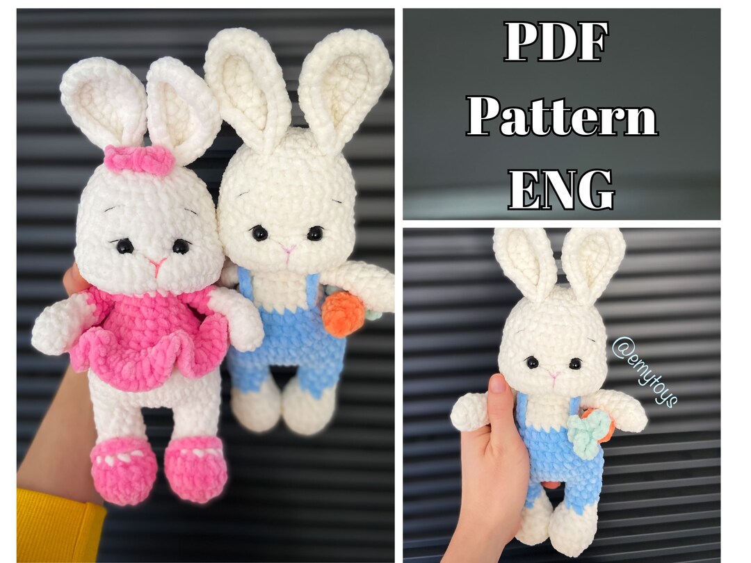 Set of Two Bunnies Pattern/ Amigurumi Easter/ Small Bunnies Tutorial ...