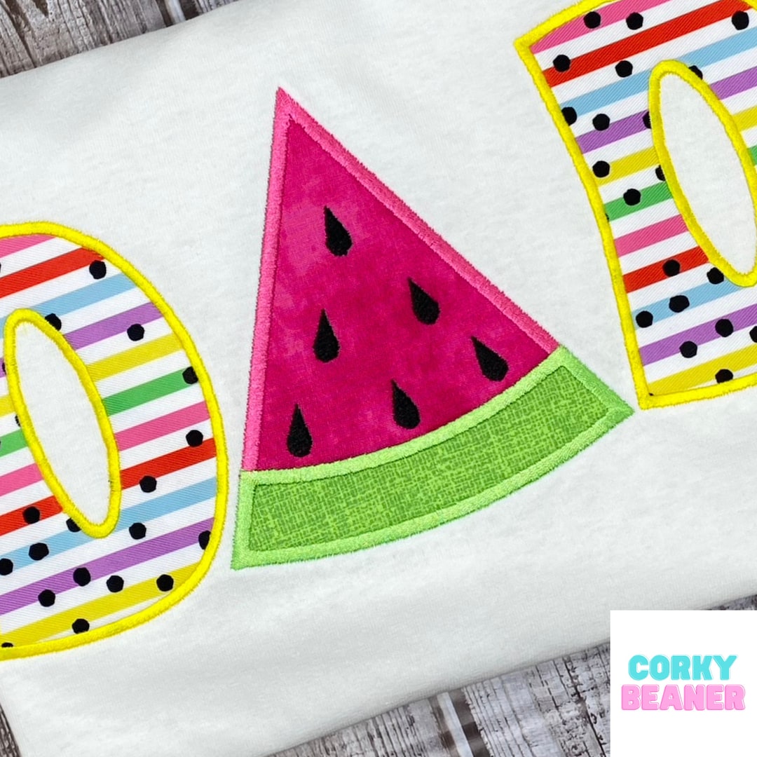 Digital Download - Watermelon Applique, Embroidery Design, Instant ...
