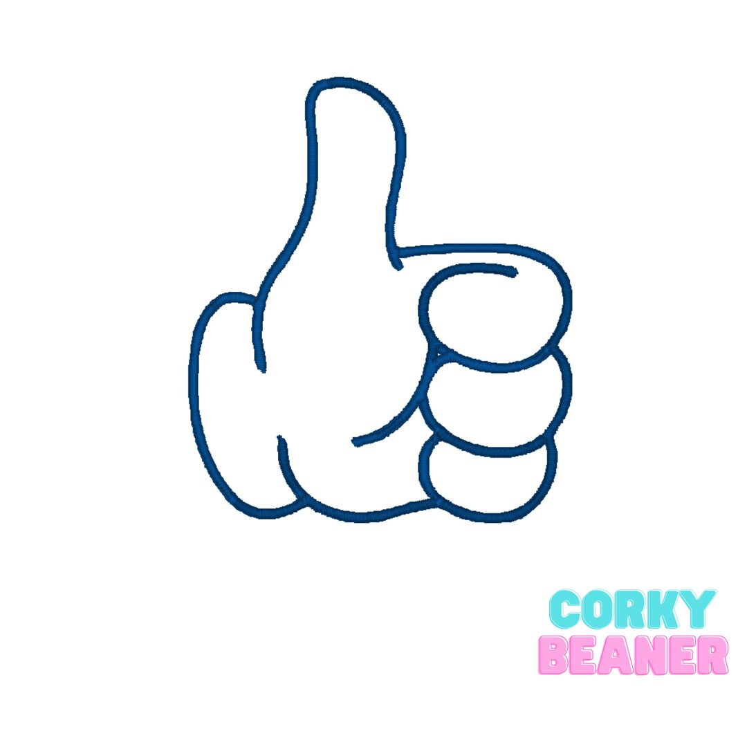 Digital Download - Cartoon Thumbs up Embroidery Design, Four Finger ...