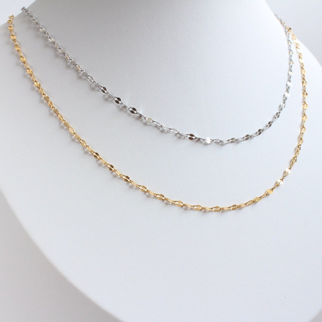 Sparkle Sequin Lace Chain, Sparkle Lip Chain Necklace, Mirror Lace ...